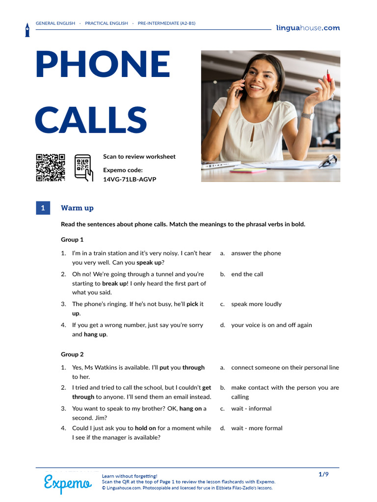 Phone Calls British English Student | PDF