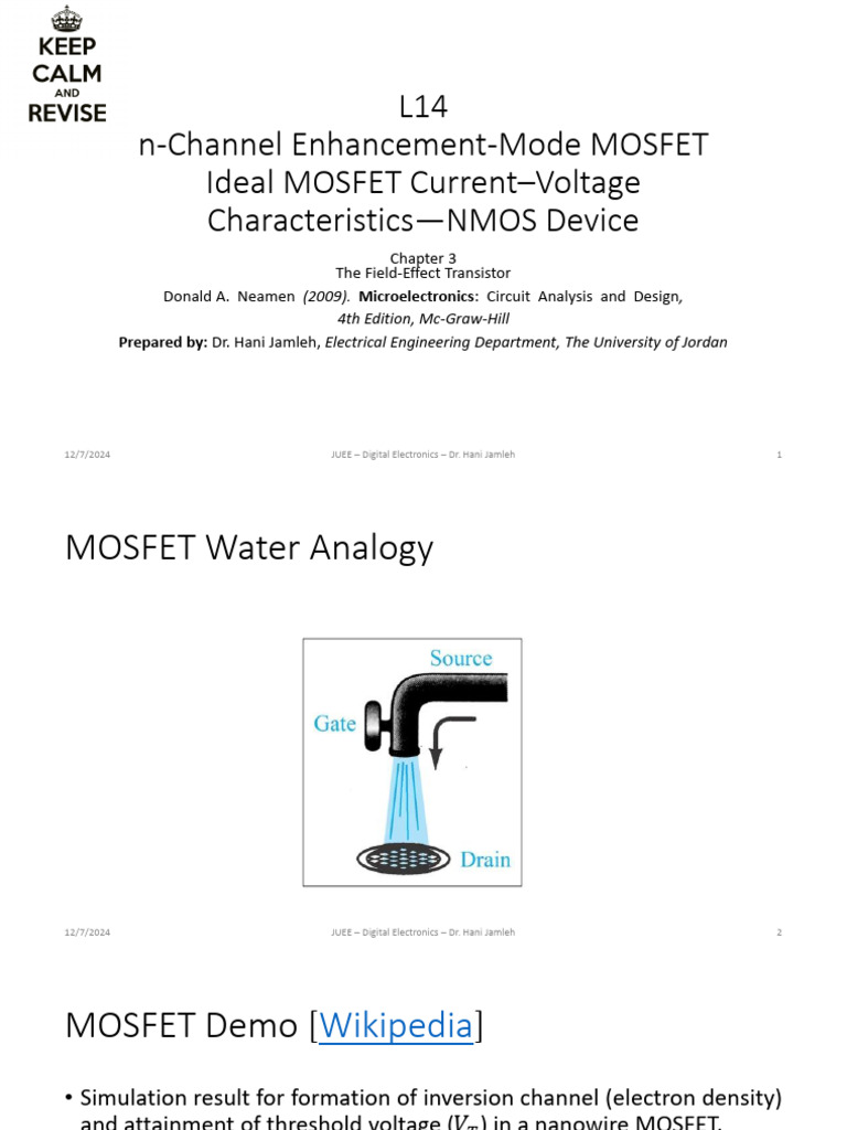 L14 MOS Field Effect Transistor (Revision) | PDF | Field Effect Transistor | Mosfet