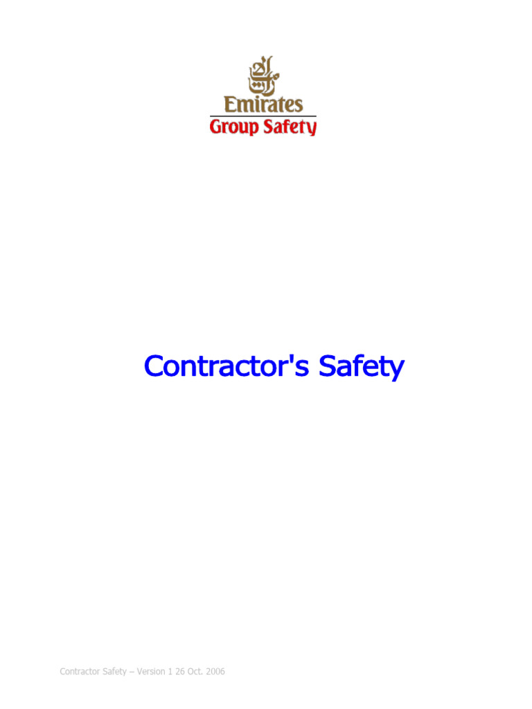Contractors Safety Document | PDF | Safety | Occupational Safety And Health