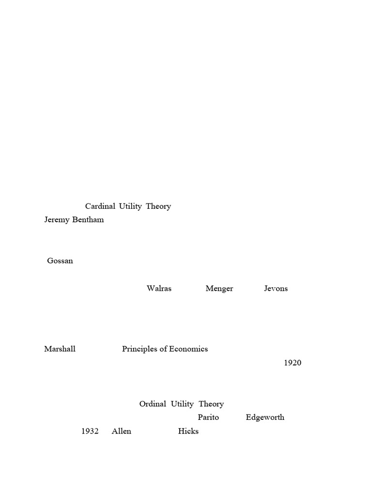 Consumer's Behavior Theory: Cardinal Utility Theory Jeremy Bentham | PDF