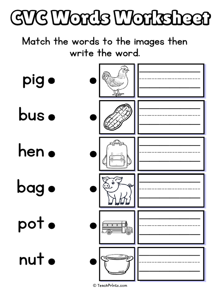 CVC Words For Grade1 Age 6-7 Part 3 | PDF