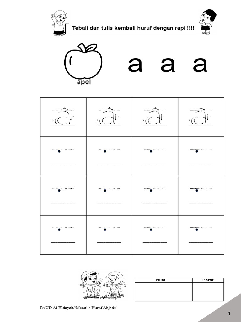 Modul Menulis Abjad Paud Al Hidayah | PDF