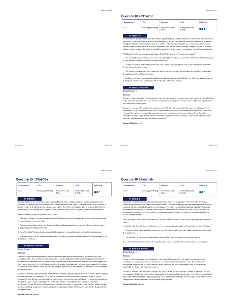 SAT Suite Question Bank - Results | PDF | Narrative | Elinor Dashwood