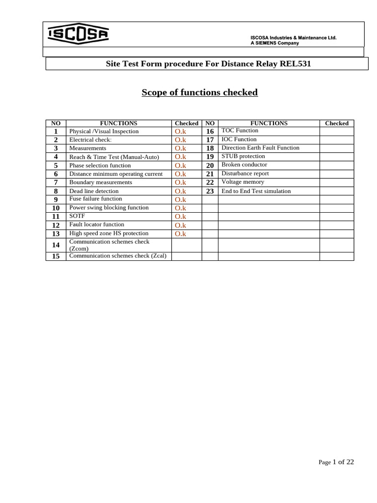 Distance Relay REL531 Testing Procedure | PDF | Relay | Electrical ...