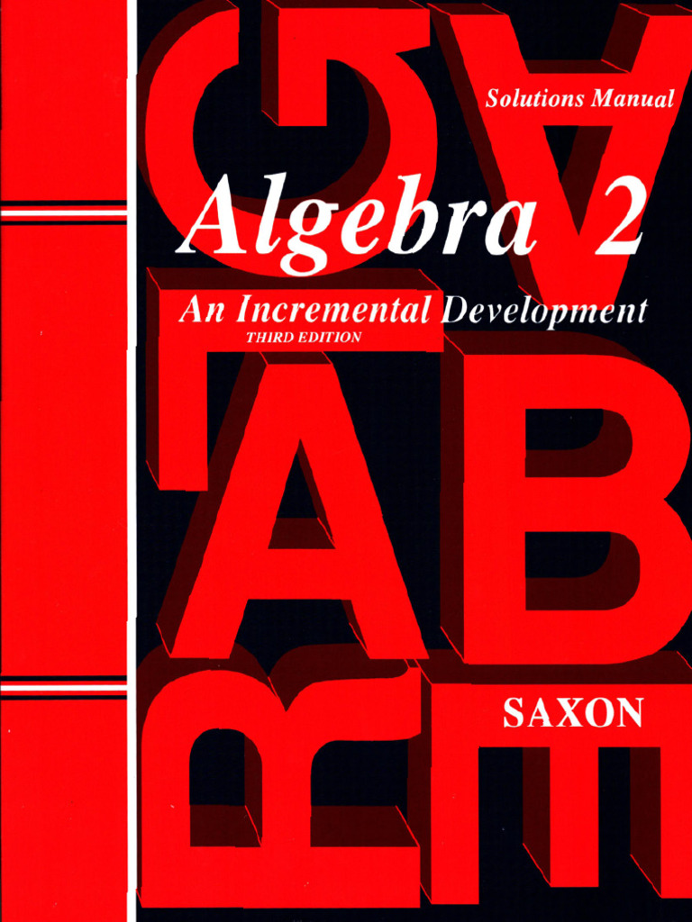 Saxon Algebra 2 An Incremental Development Solutions Manual Lis | PDF