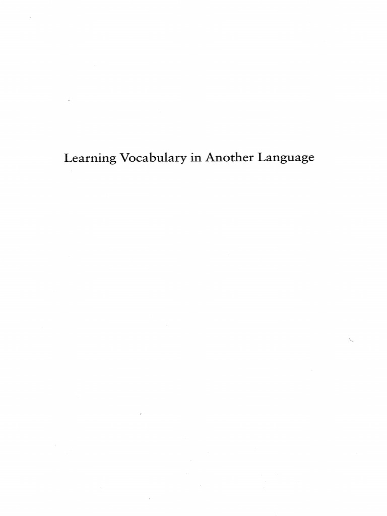 Learning Vocabulary in Another Language-p490 | PDF