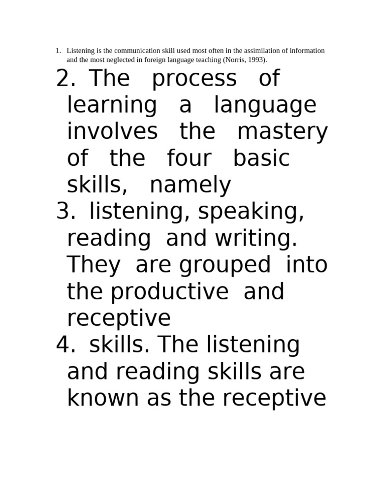 Listening Is The Communication Skill Used | PDF | Applied Linguistics ...