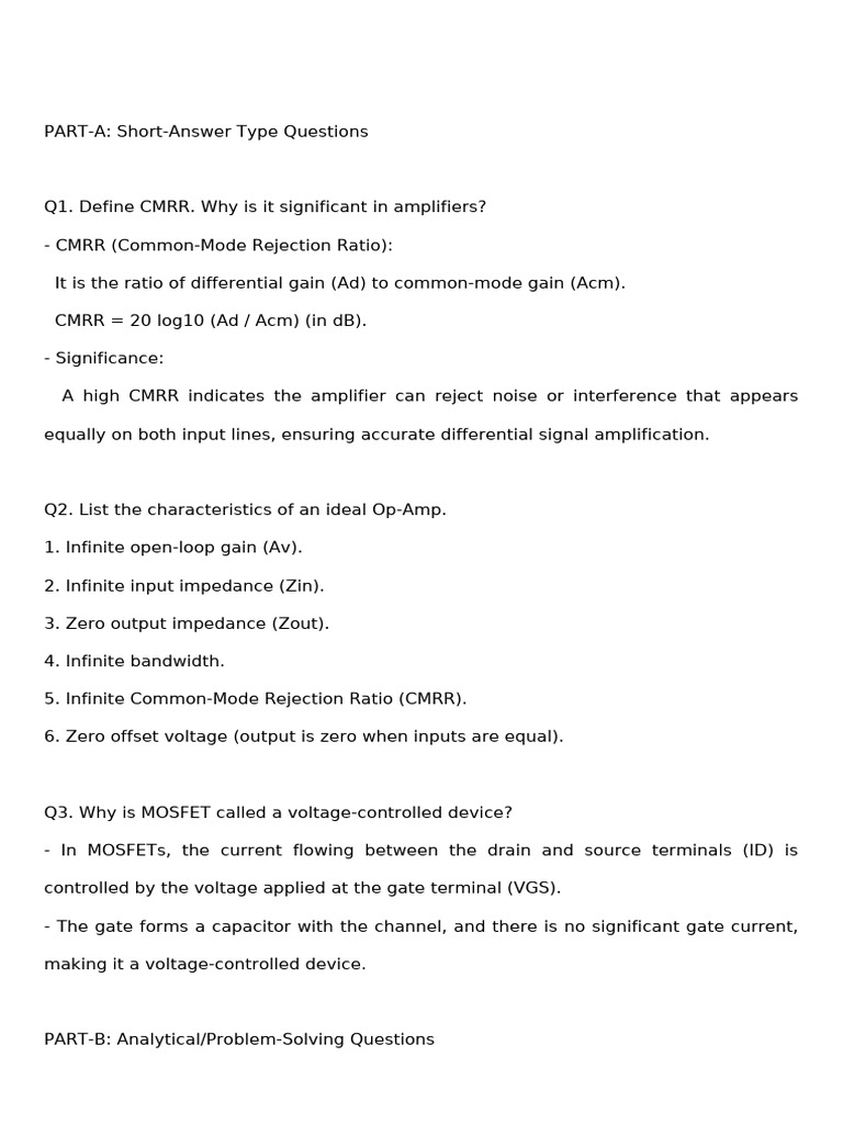 Solutions Analog Electronics | PDF | Amplifier | Operational Amplifier