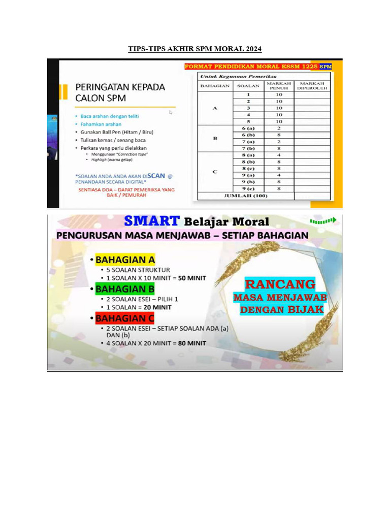 FINAL TOUCH MORAL SPM 2025 | PDF