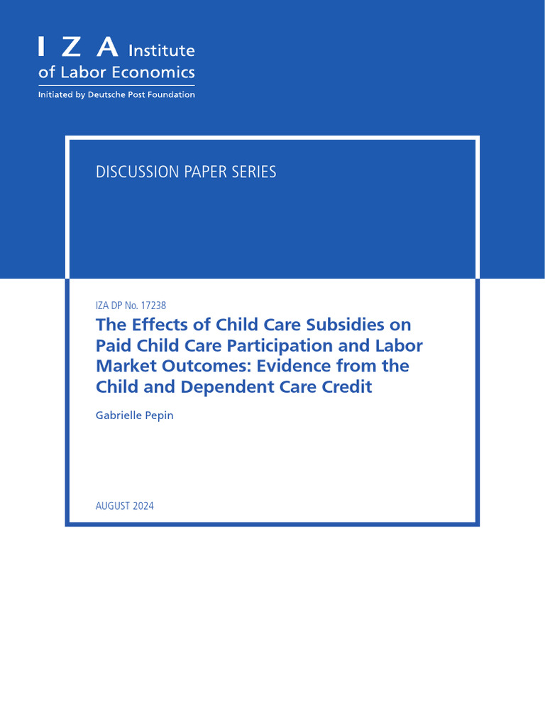 Effects of Child Care Subsidies | PDF | Taxes | Child Care