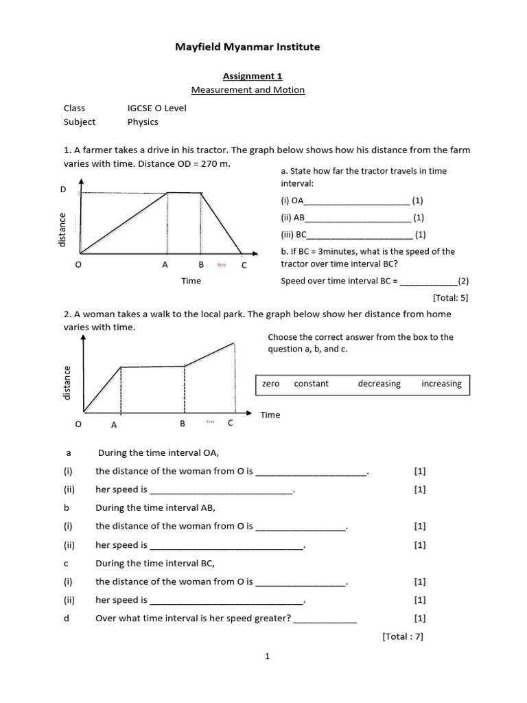 Physic Worksheet | PDF | Speed | Acceleration