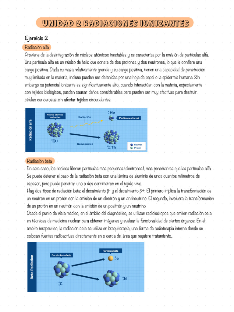 Ud 2 Ejercicio 2 | PDF | Desintegración radioactiva | Rayo gamma