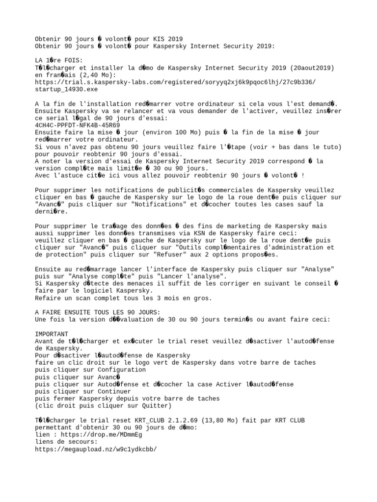 90 Jours d'Essai pour KIS 2019 | PDF | Génie logiciel | Logiciel