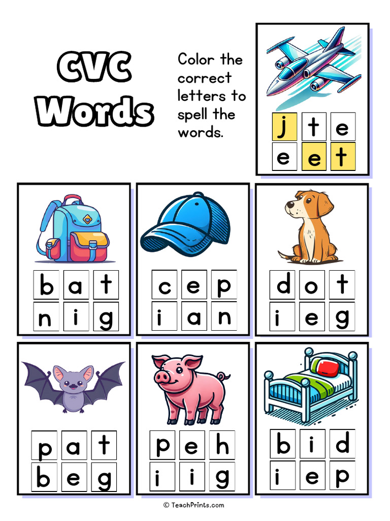 cvc words for grade1 age 6-7 part 9 | PDF