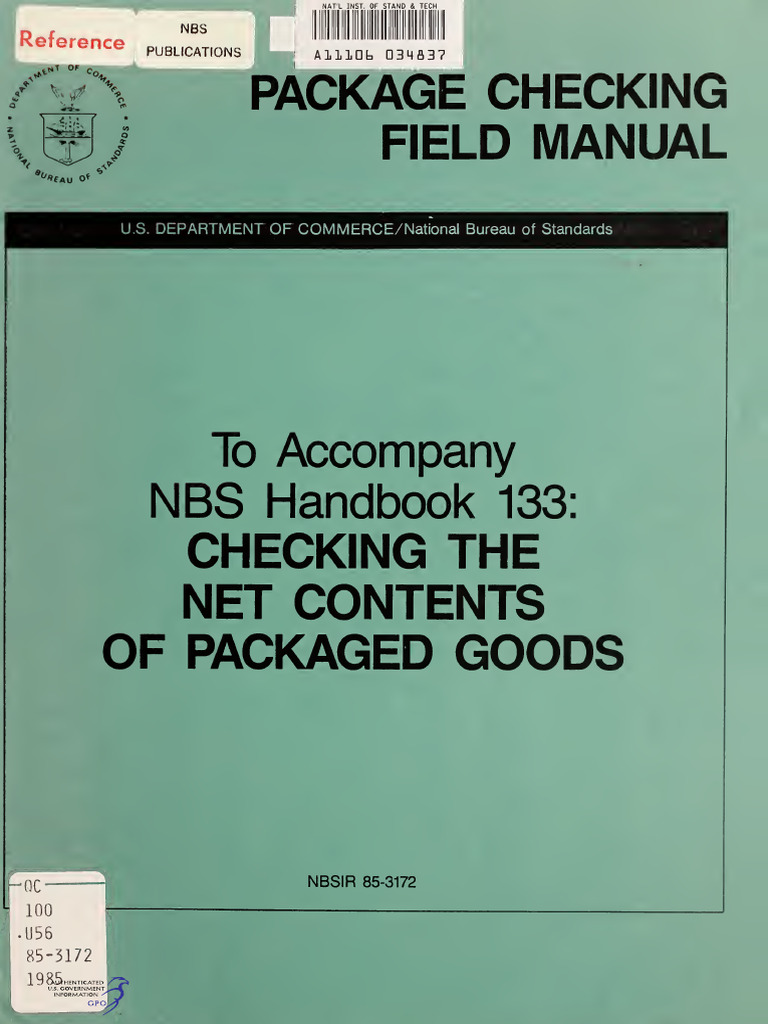 Package Checking Field Manual | PDF | Sampling (Statistics) | Weight