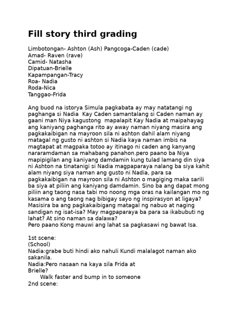 Fill story third grading | PDF