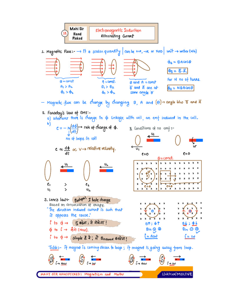 18_HandPicked_ Emi and Ac | PDF | Magnetic Field | Electromagnetic ...