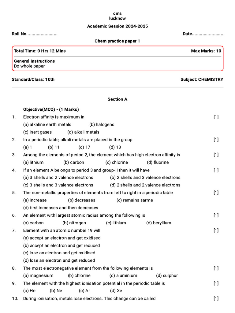 Split_20250117_0108 | PDF | Redox | Periodic Table
