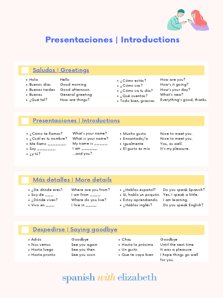 Spanish With Elizabeth | PDF