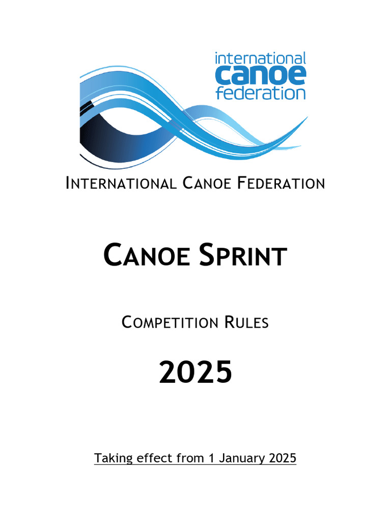ICF Canoe Sprint Rules 2025 | PDF | Canoe | Doping In Sport