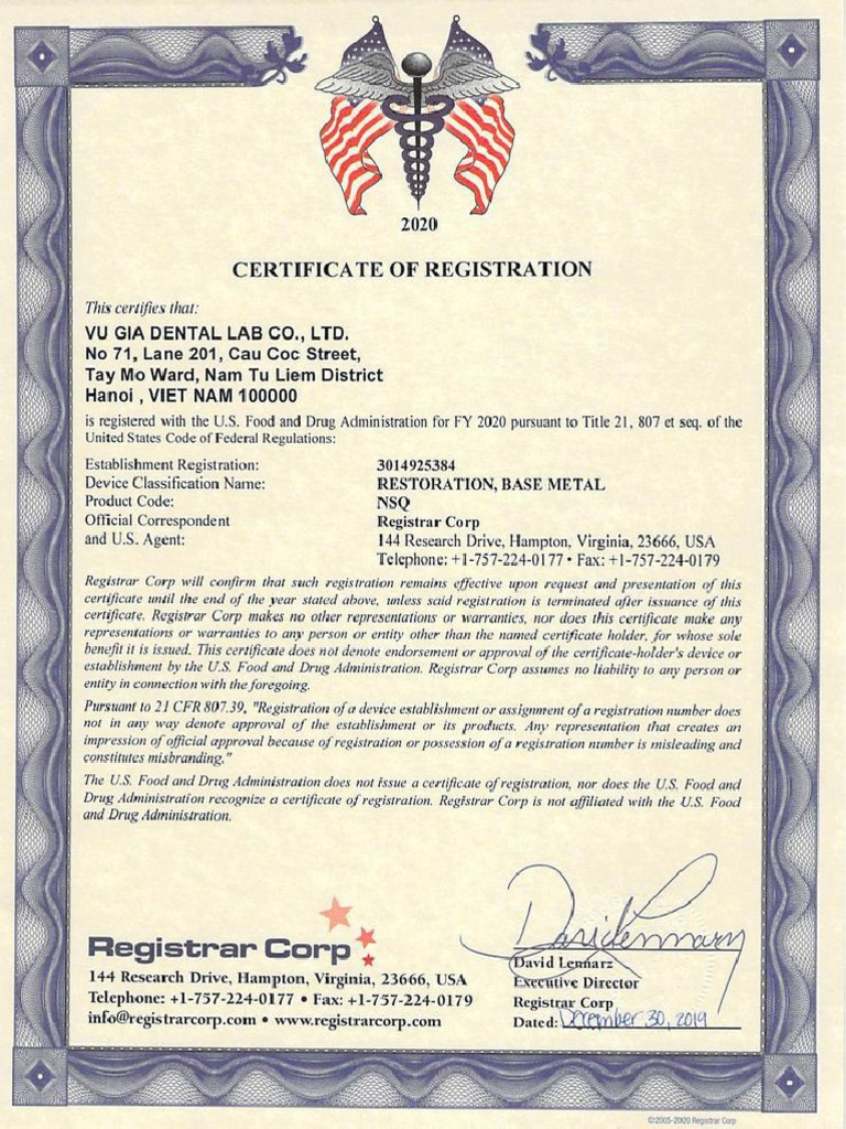 Certificate of Registration | PDF