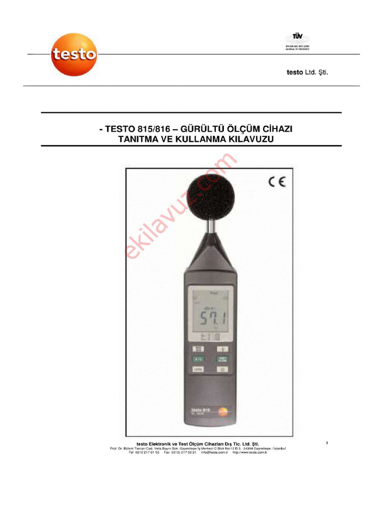 Testo 815 Kılavuz | PDF