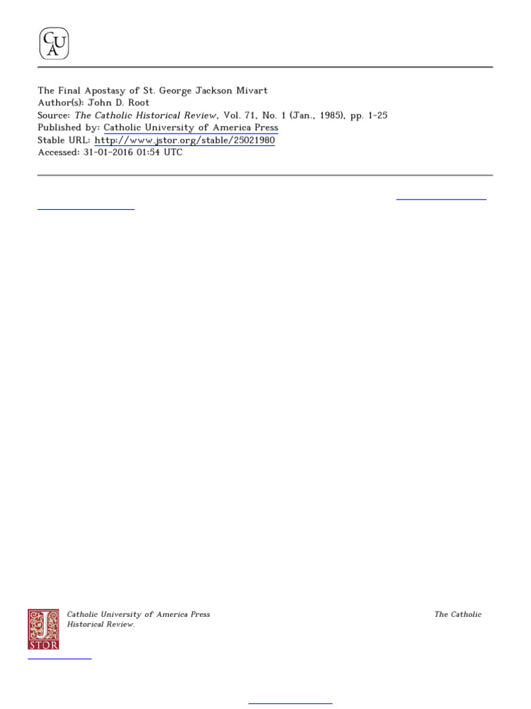 The Final Apostasy of ST - George Jackson Mivart - John D - Root | PDF