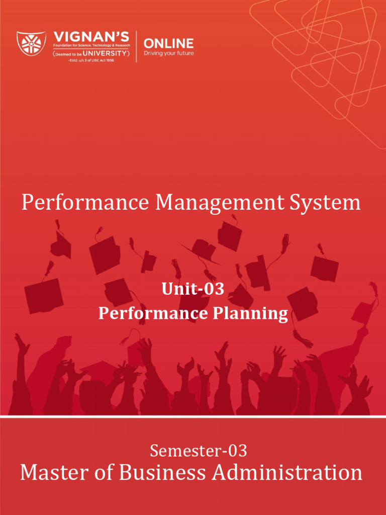 MBA - S3 - Performance Management System - U3 | PDF | Goal | Planning