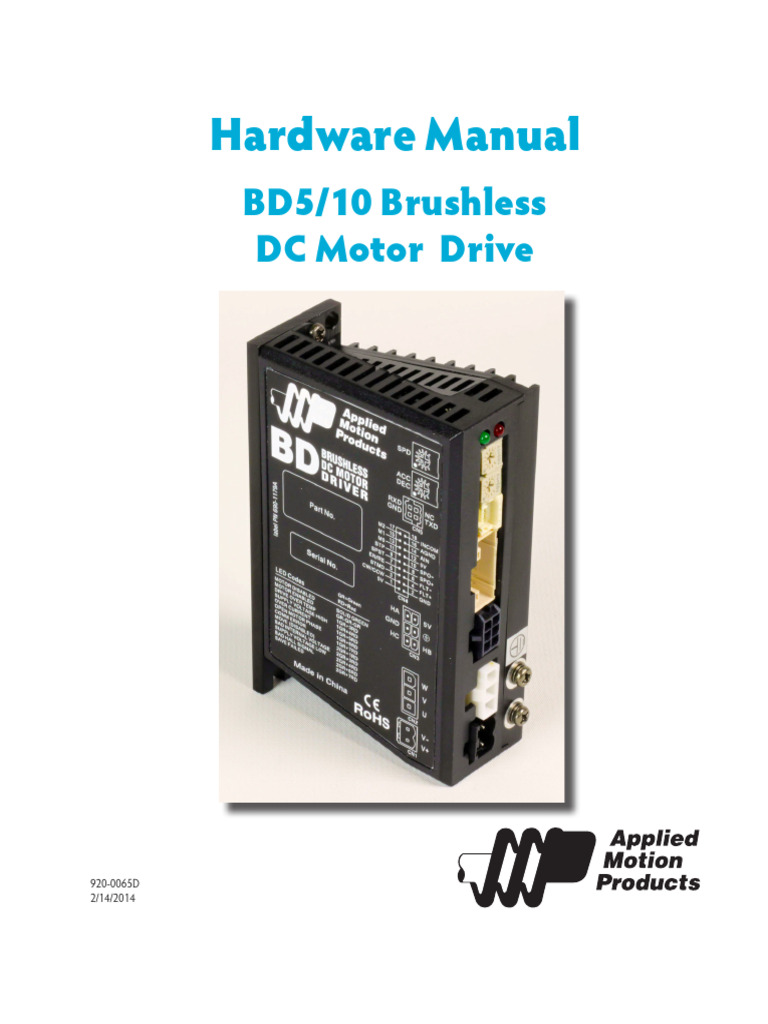 Applied-Motion BD10-H4-AH User Manual | PDF | Power Supply | Electric Motor