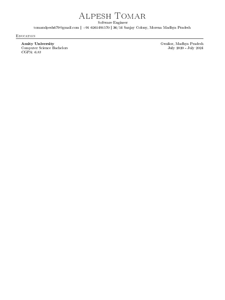 Alpesh's Resume Hackerresume | PDF