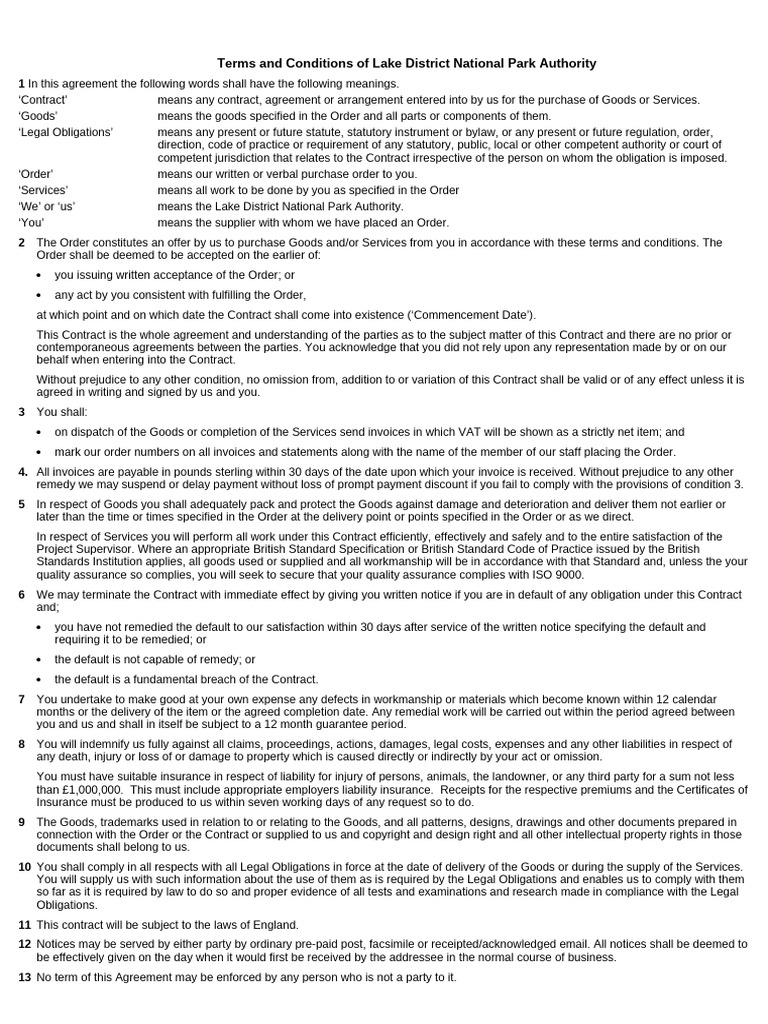 Terms and Conditions for LDNPA | PDF | Contractual Term | Insurance