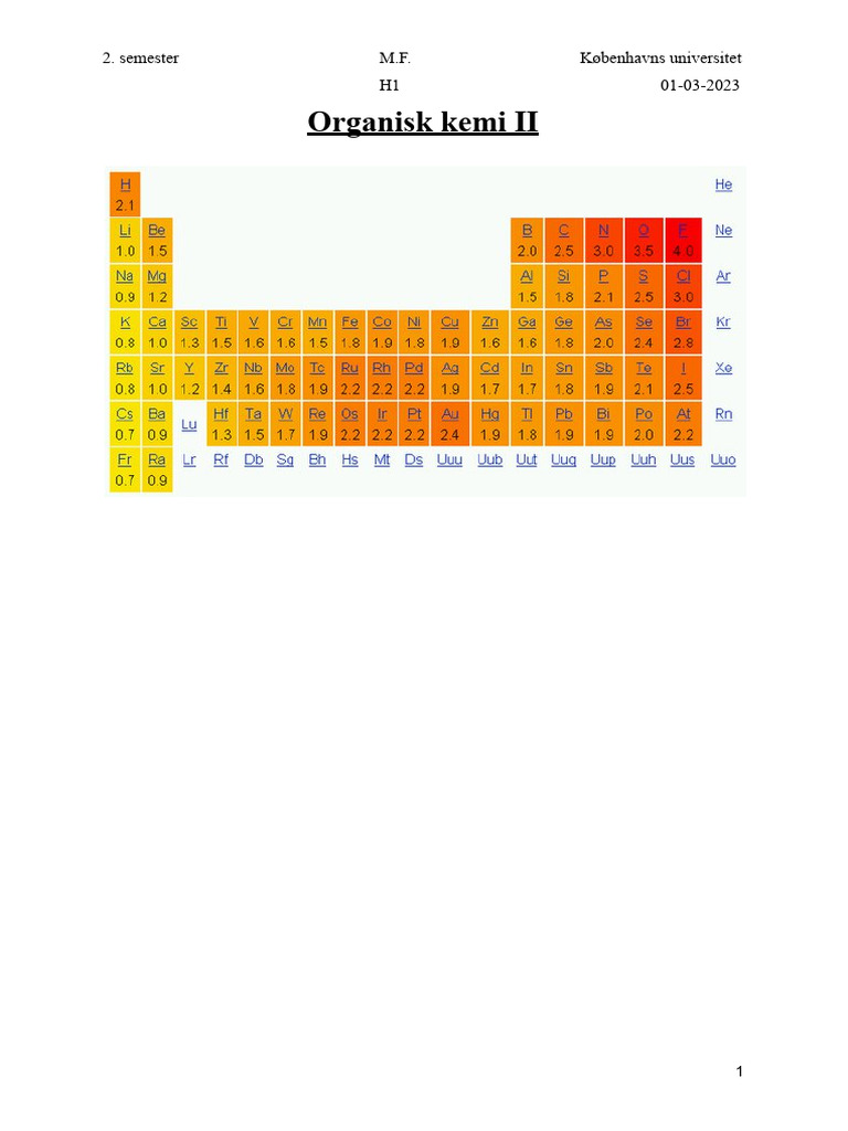 Organisk kemi II noter (engelsk) | PDF | Alkene | Chemical Reactions