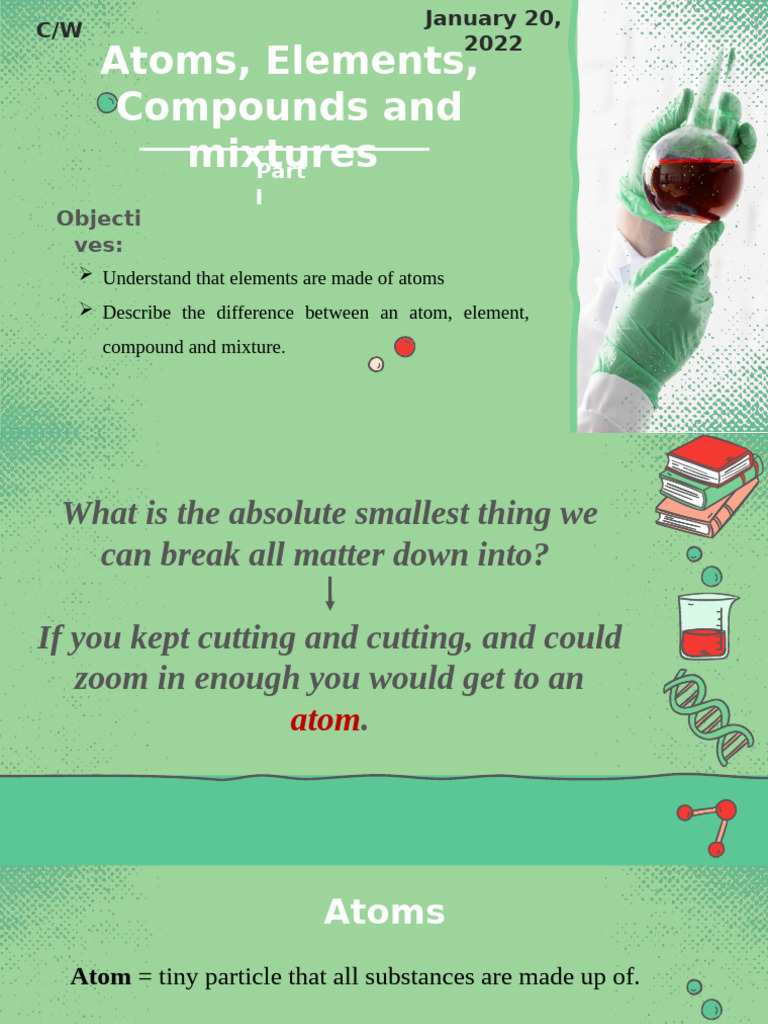 Atoms, Elements, and Compounds - Lesson (I) | PDF