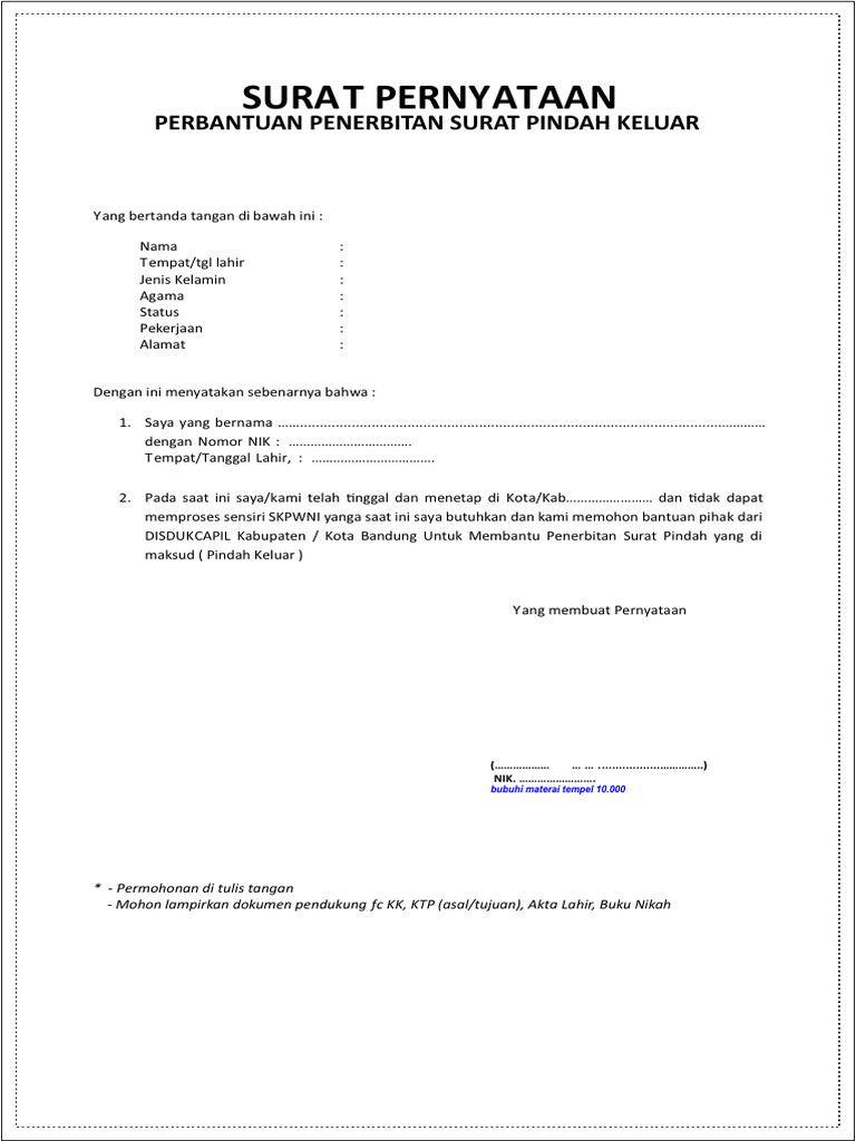 Permohonan Surat Pindah Keluar | PDF