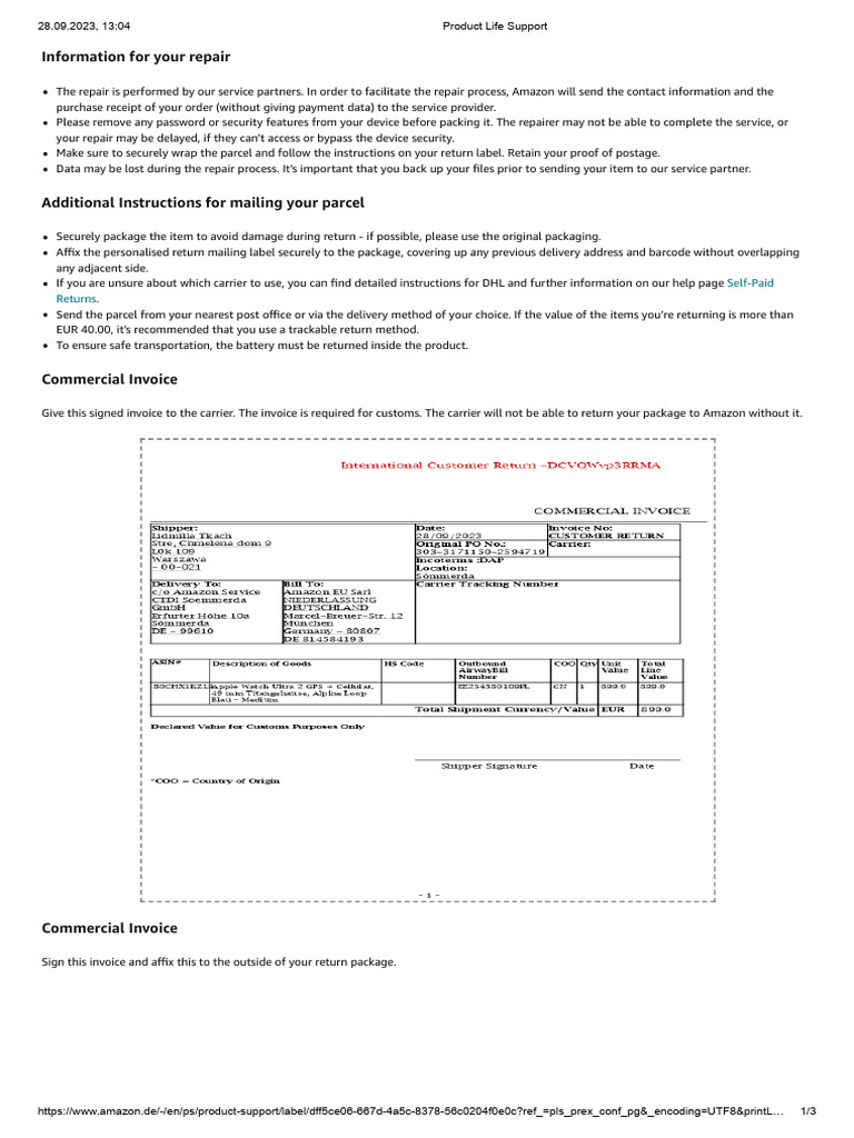 Product Life Support | PDF | Receipt | Computing