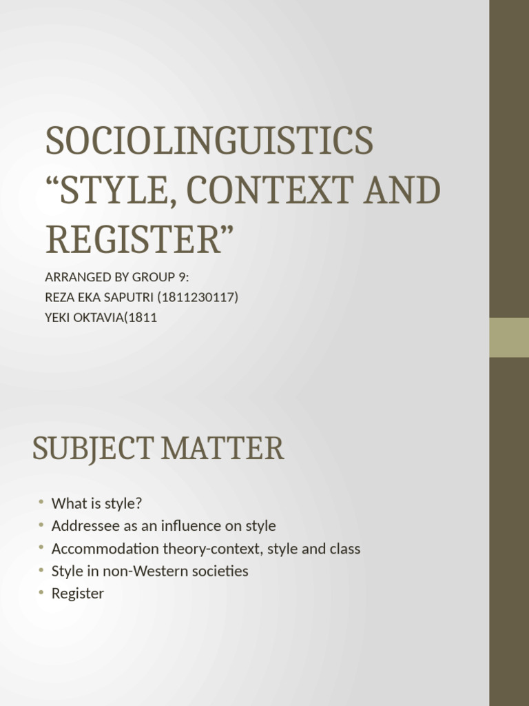 Kel 9 PPT Sociolinguistics | PDF | Sociolinguistics | Linguistics