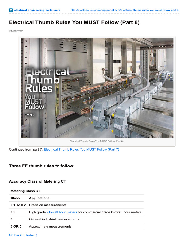 electrical-engineering-portal.com-Electrical_Thumb_Rules_You_MUST_Follow_Part_8 | PDF | Relay ...