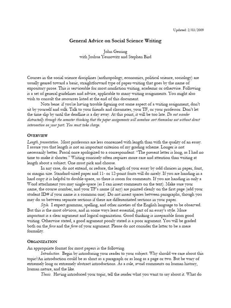 Social Science Writing Guide | PDF | Citation | Academic Journal