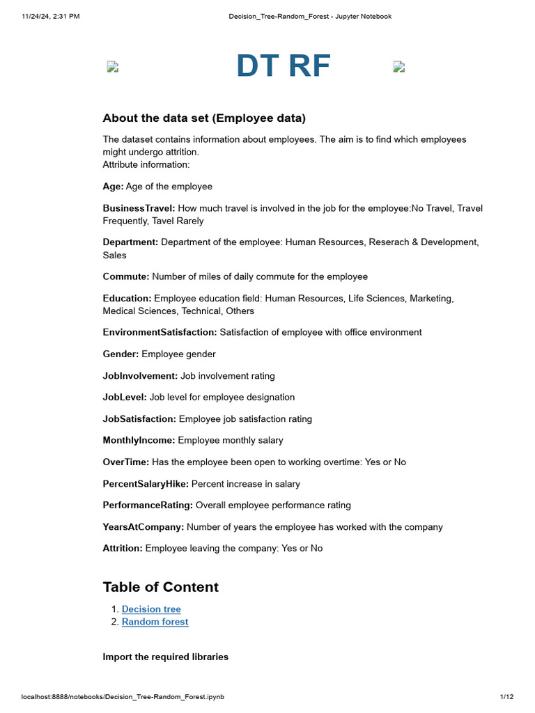Decision - Tree-Random - Forest - Jupyter Notebook | PDF | Sensitivity ...