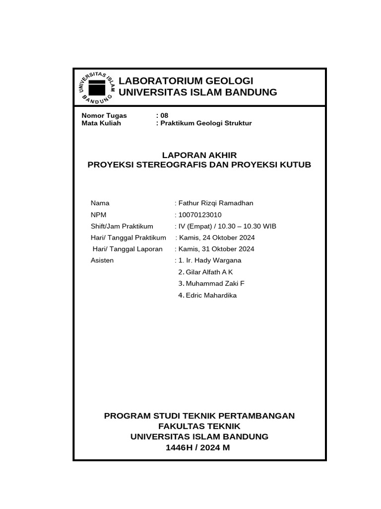 Laprak 4_GeoStruk_Fathur Rizqi Ramadhan_10070123010 | PDF