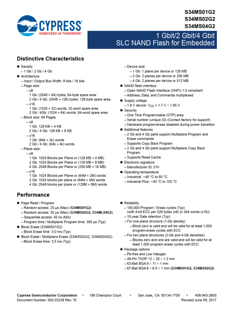 S34ML04G2 NAND Flash Overview | PDF | Flash Memory | Computer Memory