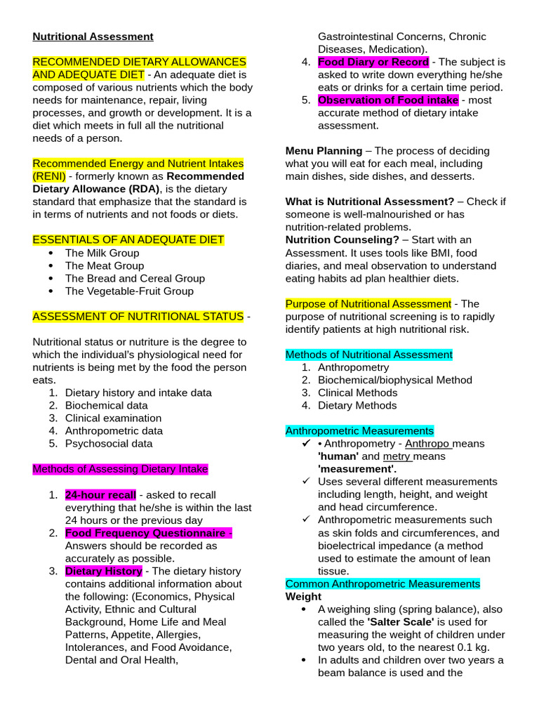 Nutritional Assessment and Guidelines | PDF | Insulin | Diabetes