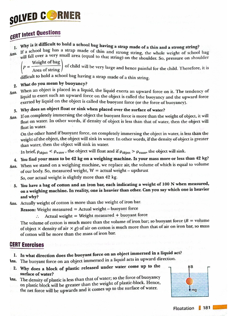 Physics Ch-4 Floatation | PDF