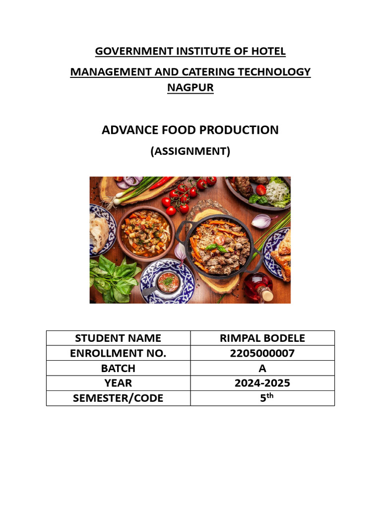 hotel management PROJECT | PDF | Indonesian Cuisine | Chinese Cuisine