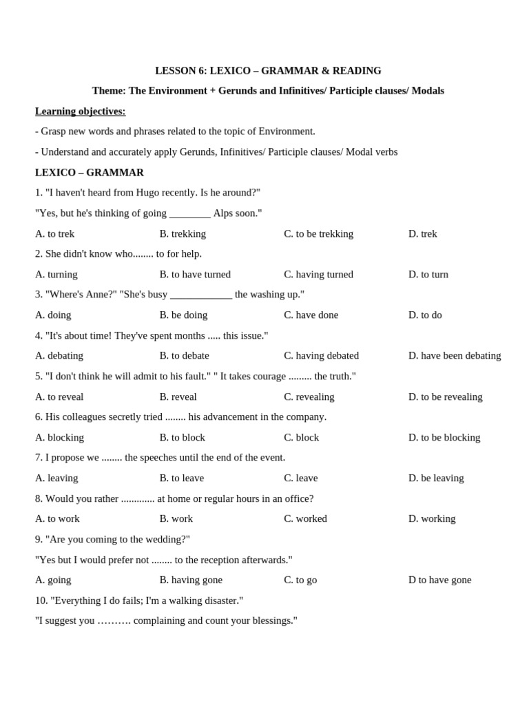 Lesson 6 - Exercises - No key | PDF | Extinction | Impact Crater