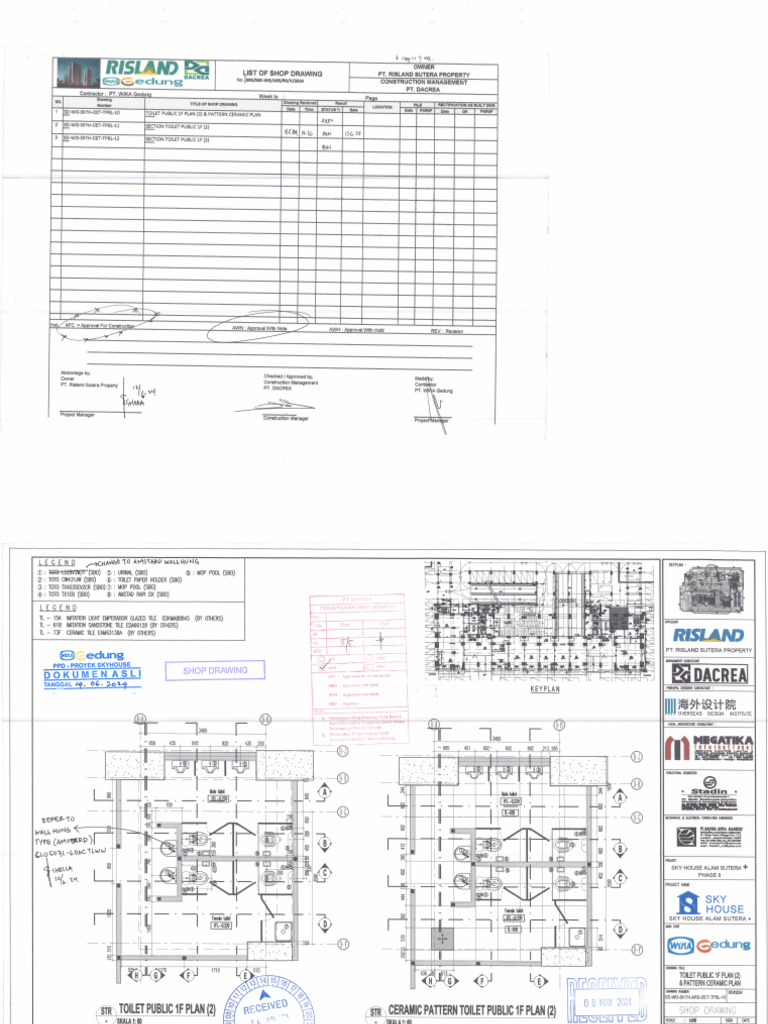Toilet Public 1F Plan (2) & Pattern Ceramic Plan | PDF