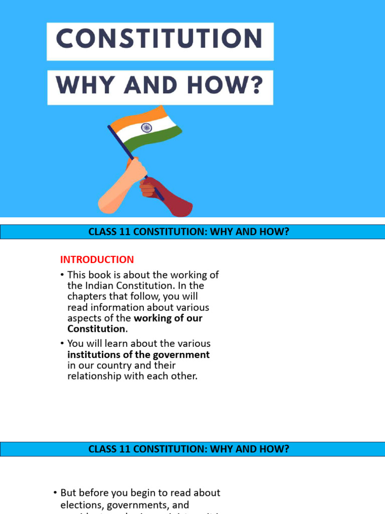 Class 11 Constitution Why and How Notes | PDF | Constitution ...