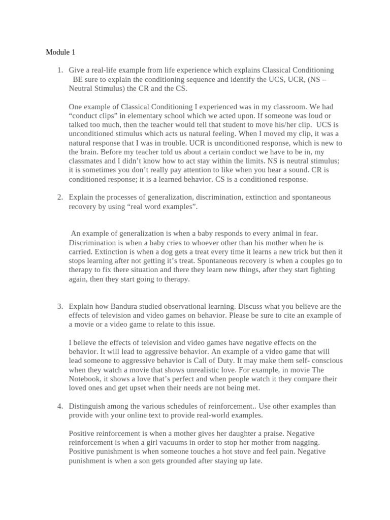 PSYC Module Assignments | PDF | Classical Conditioning | Psychology