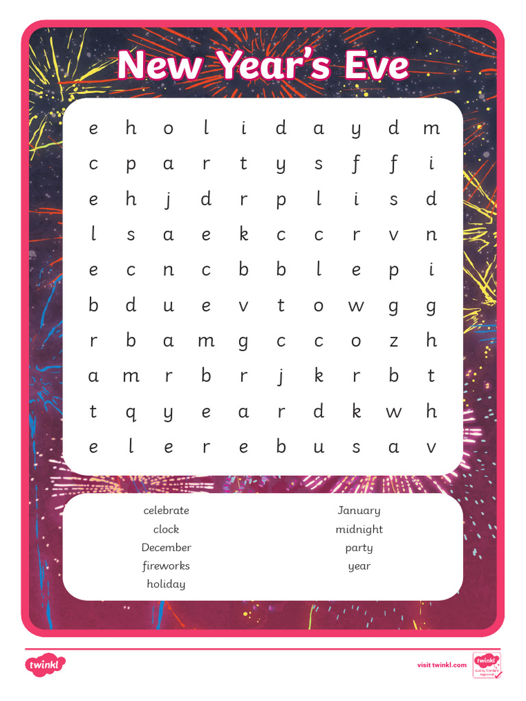 T TP 1641395521 ks1 Happy New Year 2022 Word Search - Ver - 2 | PDF