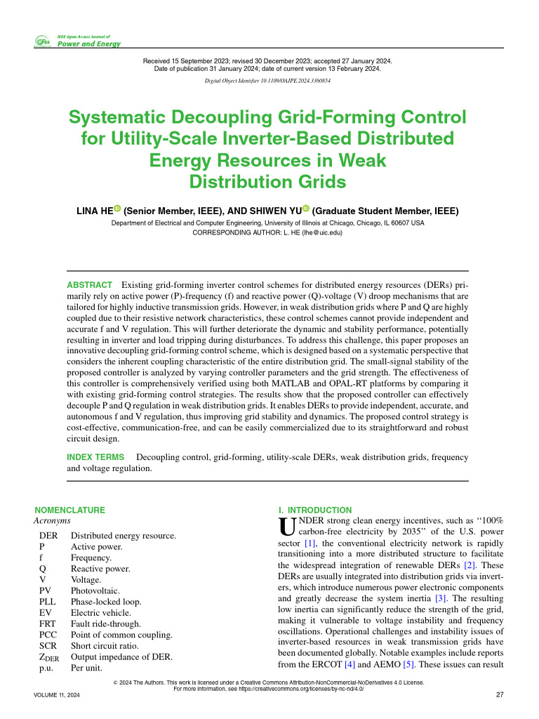Systematic Decoupling Grid-Forming Control For Utility-Scale Inverter-Based Distributed Energy ...